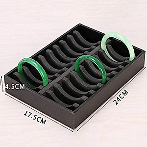 Fityle 20 Slots Bracelet Bangle Holder Jewelry Display Storage Showcase Box Tray - Black