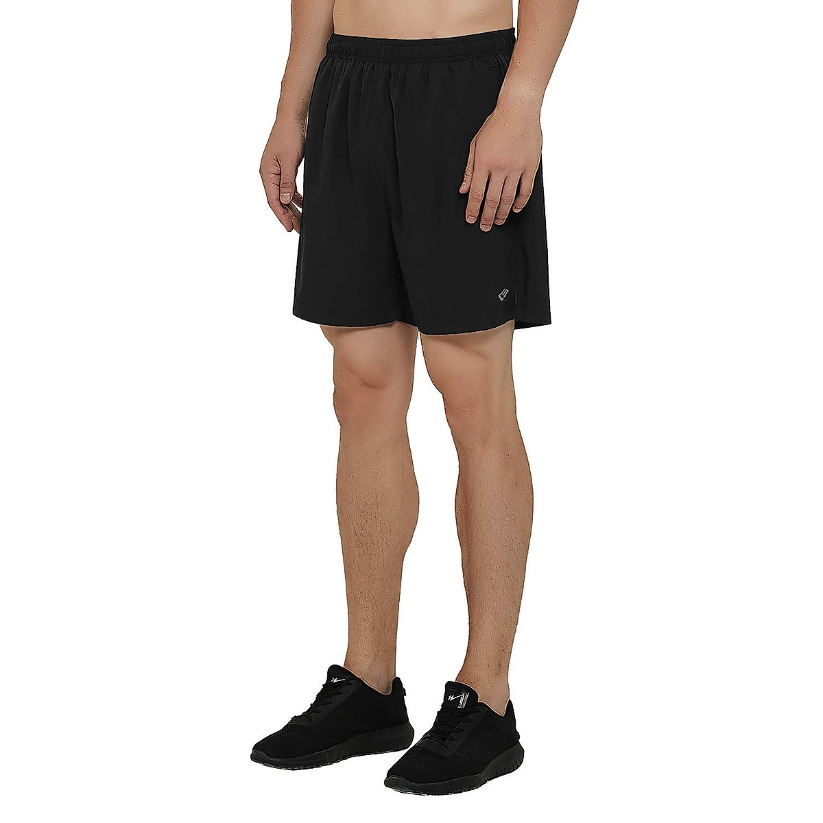 GGK Mens 5 Inch Running Shorts Lightweight Quick Dry Athletic Shorts for Workout Gym Training with Back Zipper Pockets Black