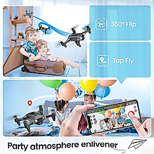 DEERC Drone with Camera for Kids, D40 FPV HD 1080P Mini Drones for Adults Beginner, Foldable Quad Air Hobby RC Quadcopters & Multirotors, Toys Gifts, 2 Batteries 20 Mins Flight Time, Easy to Fly