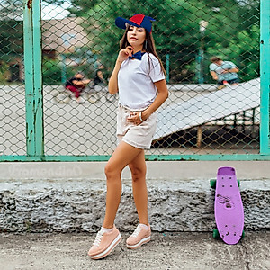 Framendino, Rainbow Propeller Hat Detachable Helicopter Top Cap Blue Brim Baseball Hats with Adjustable Blue Bow Tie for Adult Costumes