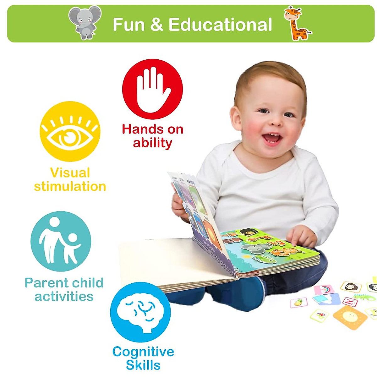 SGVV90 Preschool Learning Activities Busy Book Montessori Toys for Toddlers Kids-Sensory Quiet Books-Educational Preschool Activity Binder-Ideal Gift for Kids (12 Themes) (12 Themes)