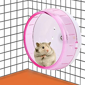 Fockety Hamster Toy, Sturdy Plastic Material Detachable Bracket Lightweight Hamster Wheel, for Guinea Pig(Pink)