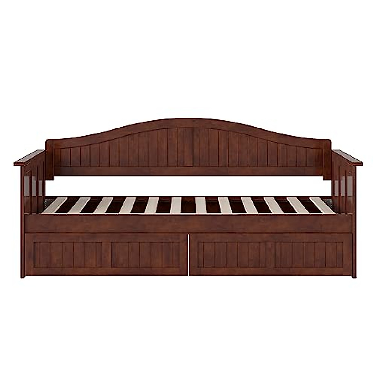 AFI, Nantucket Twin Size Wood Daybed Frame with 2 Storage Drawers, Walnut (Brown)