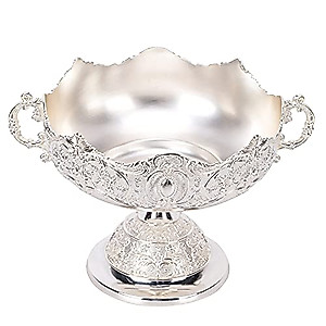 TOTITOM European Fruit Plate Tray Trinket Dish Snack Tray Zinc Alloy Bowl Ornaments with Retro Design for Candy Storage Food Serving Tray Apply to Kitchen/Dining Room/Outdoors Party