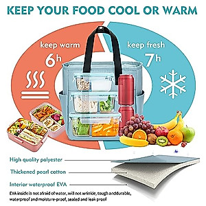YiQ RiC Insulated Lunch Bag for Women/Men - Reusable Lunch Sack for Office Work University Picnic Beach Camping- Leakproof Cooler Tote Bag Freezable Lunch Bag for Adult （14 years old or above）