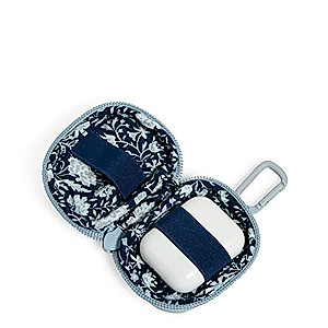 Vera Bradley Women's Cotton Bag Charm for Airpods, Perennials Gray - Recycled Cotton, One Size
