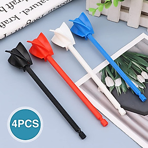 QOONESTL Resin Mixer Paddles, 4pcs Reusable Paint Mixer Epoxy Mixer Paddles, Multipurpose Mixer Drill Attachment for Resin, Paint, Silicone, Ceramic Glaze Mixing(Black+White+Red+Blue)
