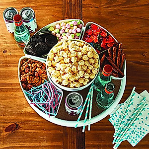 Chicago Metallic Taco Party Multi-Use Rotating Entertaining Set, 6-Piece, White