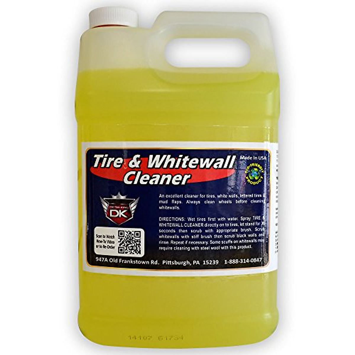 Detail King Tire and Whitewall Cleaner - Contains Darkening Agent - For Use Before Applying Tire Dressing - Gallon