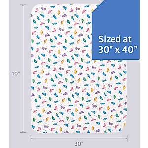 Medline Dinosaur Print Baby Blanket, Classic Design, 100% Cotton, Soft, Cuddly, Swaddling, 30" x 40", 3 Count