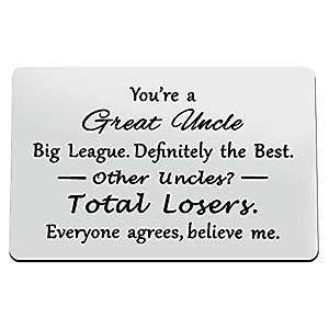 Father Day Gift for Uncle Engraved Wallet Card Insert for My Uncle Metal Wallet Insert Card Gift from Nephew Niece to Uncle Christmas Birthday Gift for Men Gift for Valentine Present for Uncle Brother