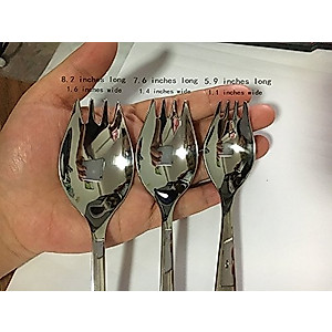 6-pack 18/10 Stainless Steel Sporks for Everyday Use, Back to school lunch supplies Camping Hiking Heavy Duty Flatware set,7.6-inch (M)