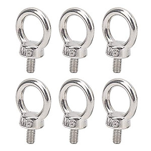 Stainless Steel Bolts, Lifting Eye Bolts Fastening M6 Eye Screw Stainless Steel Rust Proof Smooth and Burr‑free for Fastener Accessory