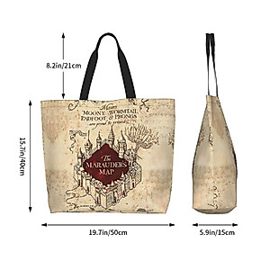 Jenyewer cartoon movie Anime Tote Bag Large Shoulder Bag Casual Reusable Handbag Travel Grocery Shopping Beach Bags