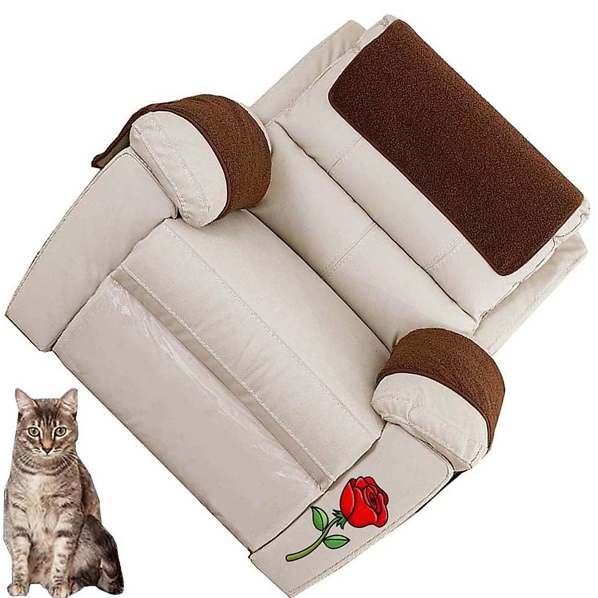 Recliner Couch Covers ，Sofa Armrest Cover with Pockets，Headrest Cover ,Quilted Recliner Chair Arm Cover，1/2/3 Seat Armchair Slipcovers Nonslip Furniture Protector ( Color : A17 , Size : 1-seater sofa/