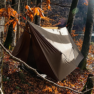 onewind 12ft Hammock Tarp, Ultralight Tarp Silnylon Hammock Rain Fly Lightweight Waterproof Camping Tent Tarp with Doors, Easy to Setup with Stuff Sack, Tent Stakes, OD Green