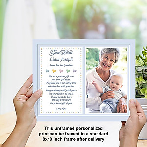 Poetry Gifts New Baby Boy Grandson, Baptism or Birthday Personalized Keepsake 8x10 Custom Print