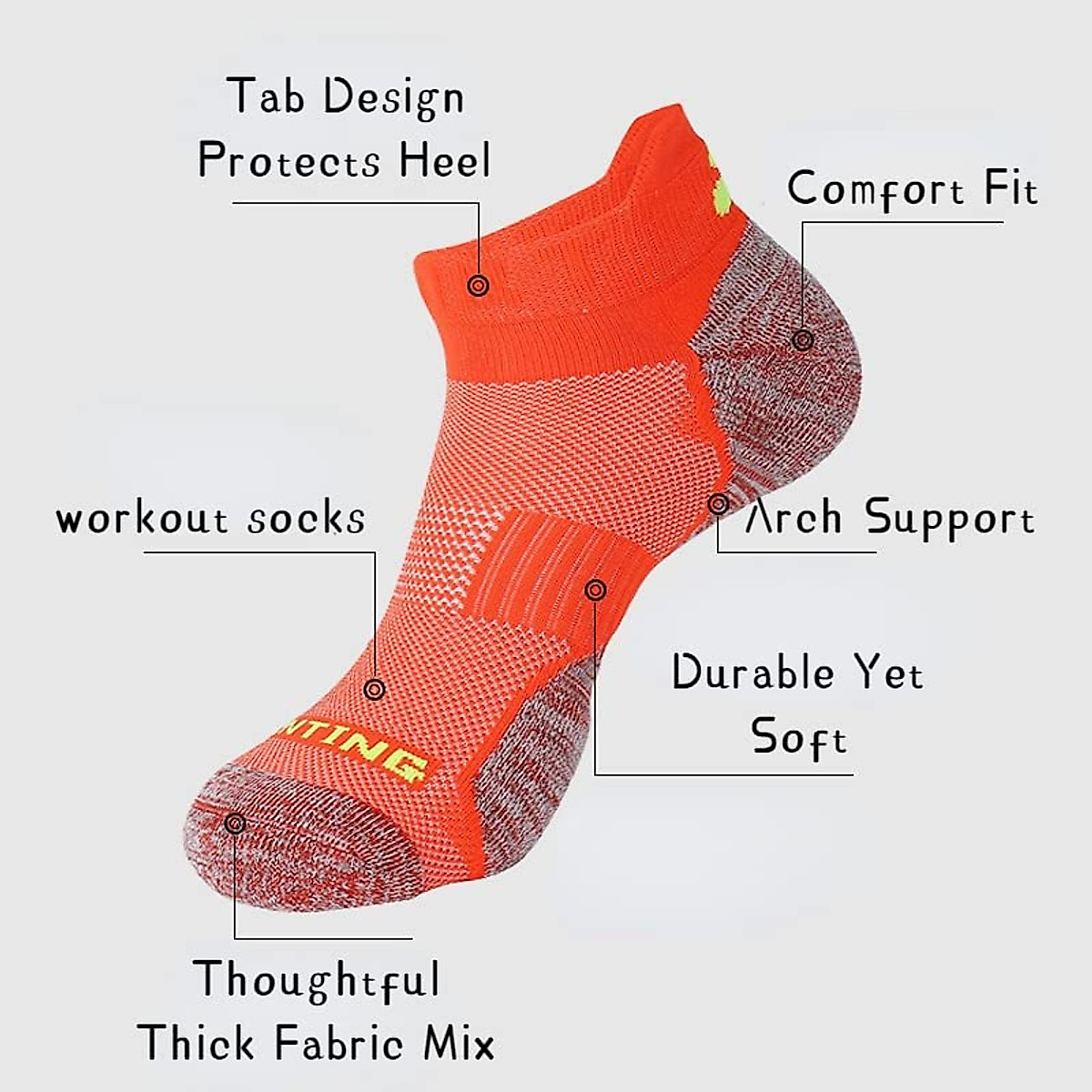 ADILAIDUN 6/12 Pairs Women Athletic Socks No Show,women's Running Ankle Socks Sports Socks Essential Lightweight Size 4-11 (Black-12 Pairs)