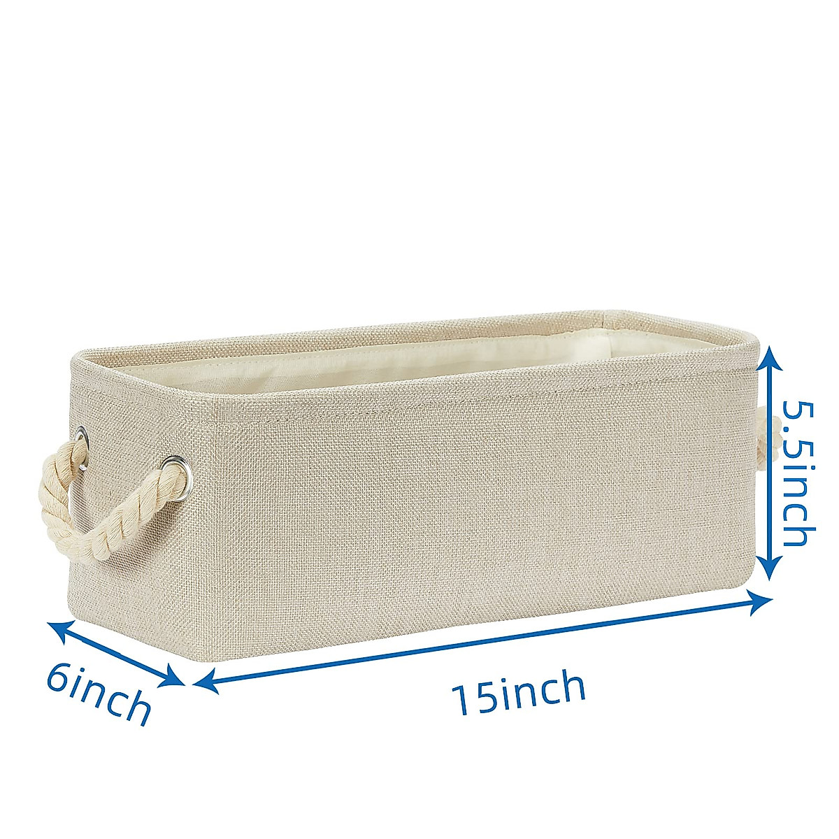 Temary Storage Baskets for Shelves 2PCs Extra Large Baskets for Blankets, Collapsible Storage Basket Cloth Baskets for Organizing, Fabric Basket for Nursery, Home (Beige, 17Lx12Wx15H Inches)