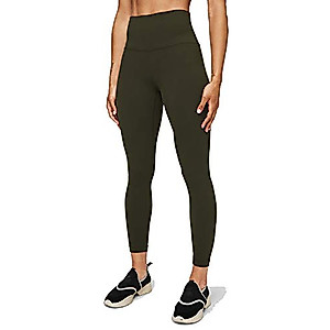 Lululemon Align II Stretchy Yoga Pants - High-Waisted Design, 25 Inch Inseam, Dark Olive, Size 8
