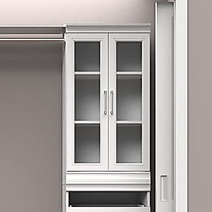 ClosetMaid Modular Storage Pair Set, 2 Glass Pane Doors, Wood Closet Organizer Shaker Style, Add On Accessory for Shelf Units, White, 34.88" H x 21.02" W x 1.81" D
