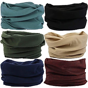 Neck Gaiter for Men Women Headwear Bandana Head Wrap Face Scarf Mask Cover Warmer Balaclava-Seamless & Versatile (A-Classic Solid 1)