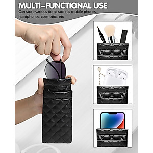 Double Soft Glasses Case Pu Sunglasses Case Squeeze Top Eyeglass Case Pouch Bag (Pink)