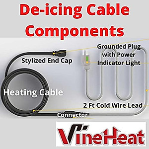 VineHeat 60 Ft De-Icing Cable for Roofs, Gutters and Downspouts: 120 V