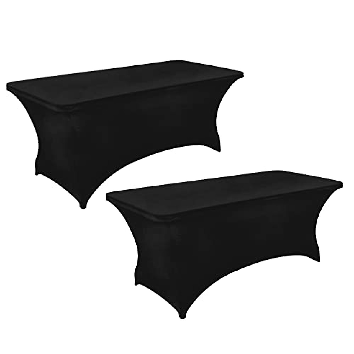 Bliss Casa - 2 Pack, 6FT Stretchable Table Covers - Tight Fit Washable and Wrinkle Resistant Spandex Tablecloths, Ideal for Both Indoor and Outdoor Events and Parties