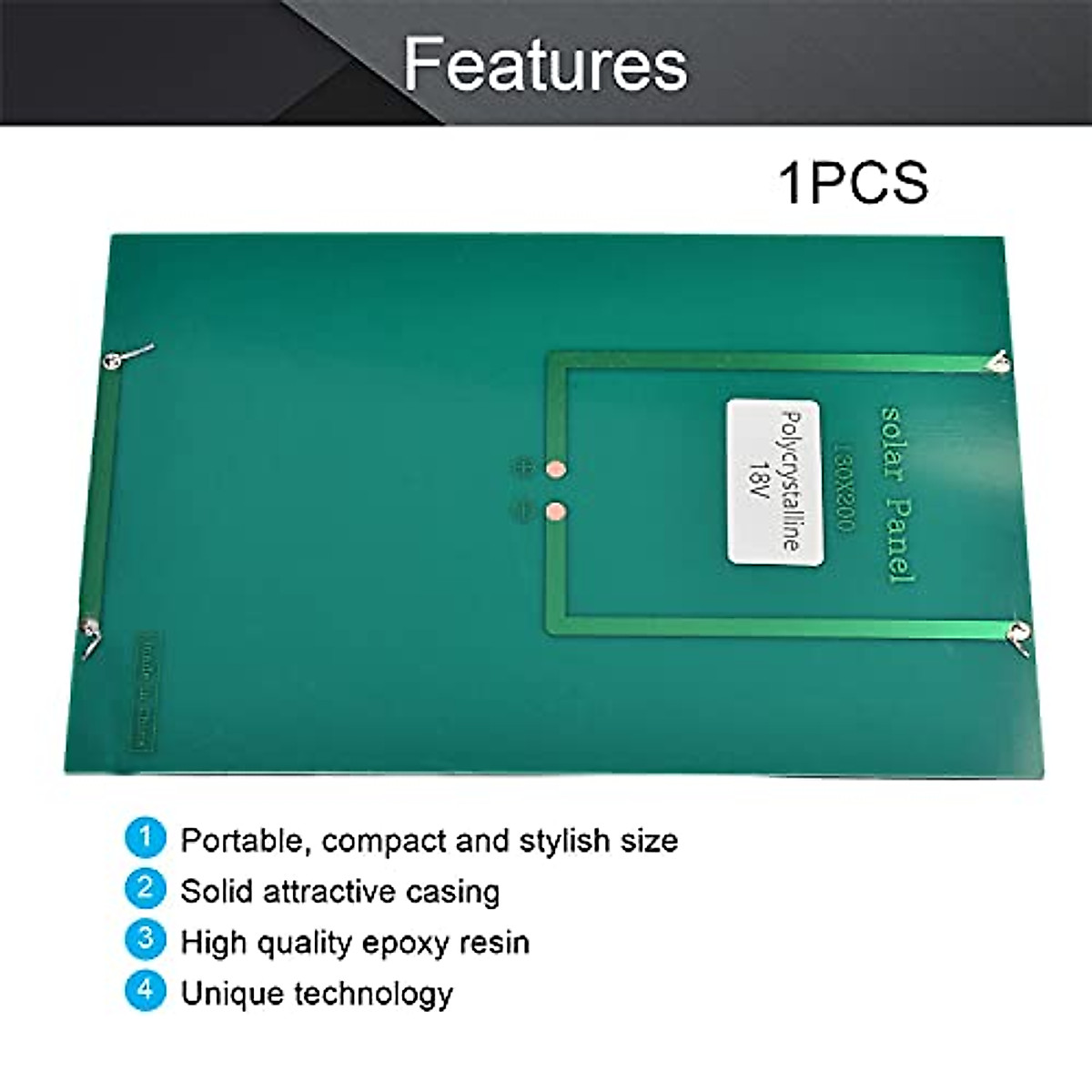 Fielect 18V 4.2W Polycrystalline Mini Solar Panel Module DIY for Light Toys Charger 200x130mm 1Pcs