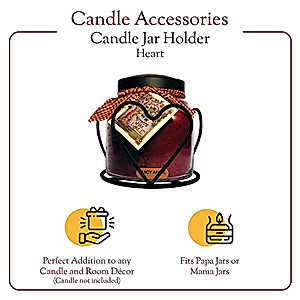 Valentine's Day Special Bundle Bonfire by The Lake - 34oz Papa Scented Candle Jar Plus Black Heart Candle Jar Holder