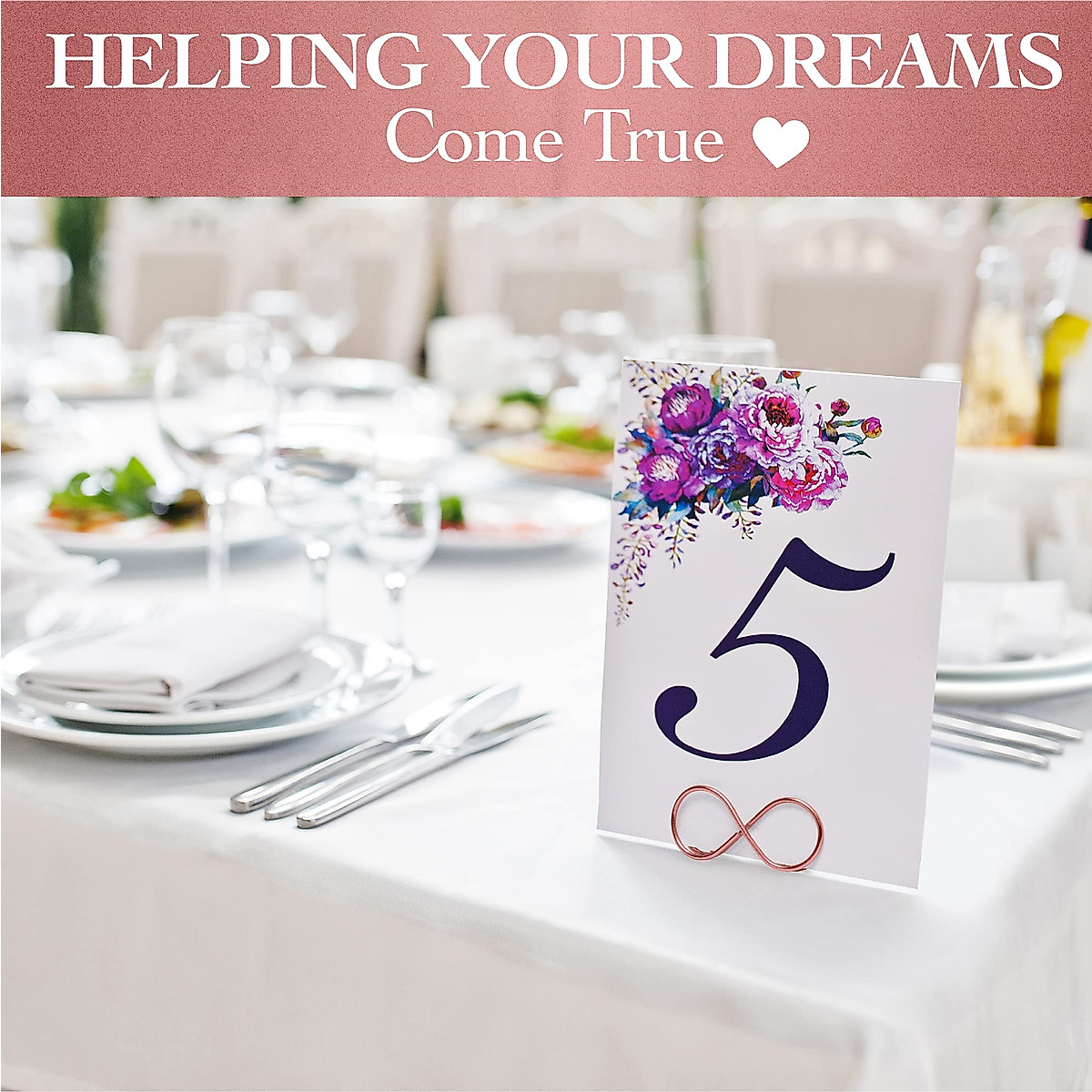 Pullan Table Number Holder Stands 12 Pack - Wedding Seating Labels Placecard Clips | Name Setting Place Card Holders | Photo Picture Cards Display Stand for Party | Reserved Sign Numbers Rose Gold