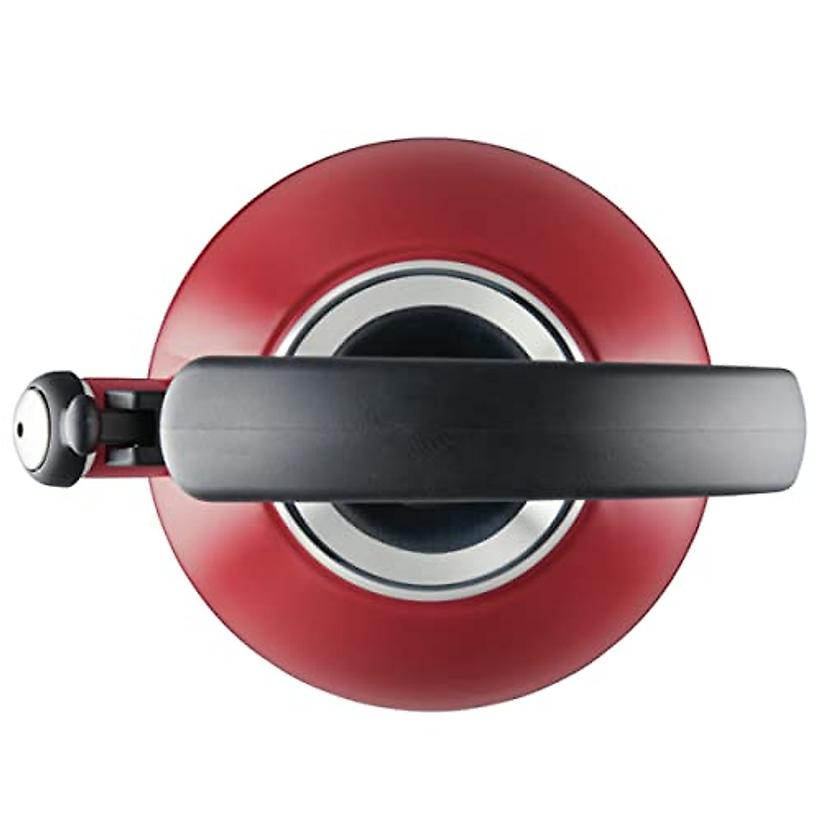 Circulon Enamel on Steel Whistling Teakettle/Teapot With Flip-Up Spout, 2 Quart - Red