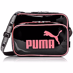 PUMA(プーマ) Puma J20072 Horizontal Enamel Mini Shoulder Bag, Black Pink