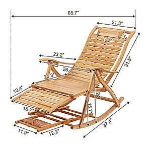 VBSQ Rocking Chair Sun Lounger Portable Garden Yard Balcony Deck Recliner W/Footrest Slirr Chair Rocking Chair Rocker Chair Rocker Camp Chair Rocker Recliner Rocking Camp Chair Rocking Chairs