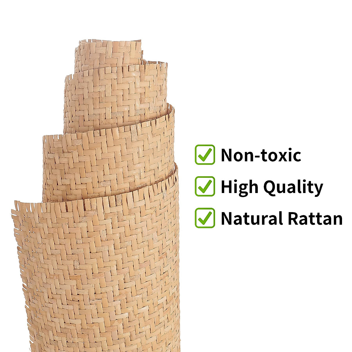 14"Width Natural Cane Webbing 3.3Ft, V Shape Rattan Webbing for Caning Projects, Woven Cane Roll for Furniture, Chair, Cabinet, Ceiling, Basket