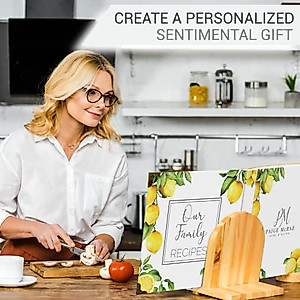 Recipe Binder 8.5x11 3 Ring Kit - 25 Double-Sided Recipe Cards, 50 Plastic Page Protector Sleeves, 10 Dividers & Labels -Blank Cookbook Binders - Make Your Own Full Page Family Recipes Organizer Album