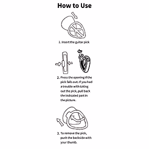 PICKRING Peace shape Guitar Pick Holder Necklace/Guitar Picks Keeper Storage Pendant Necklace Musicians Gifts (Metal Black)