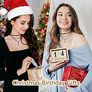 Flongo Womens Gothic Vintage Flannelette Rope Cross Rivet Choker Punk Collar Neckband