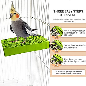 Bird Warmer for Cage Bird Perch Stand Platform Warm Heating, Heating Bird Perch Platform for Exotic Pet Birds, 12V 5W African Grey, Parakeets, Parrots