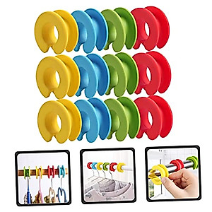 Zerodeko Round Hanger Anti-Slip Ring Nonslip Hangers Wind-Proof Rack Buckle Anti Slip Buckles Household Fixed Button Hanger Buckle Coat Hanger Fixing Buckle Creative Wind-Proof Buckle 12pcs