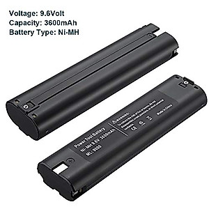 TOPBATT 3.6Ah Replacement Battery Compatible with Makita 9.6V Battery 9000 9001 9002 9033 9600 193890-9 192696-2 632007-4 2Pack