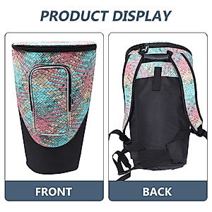 African Drum Bag Djembe Drum Bag 12 Inch, Djembe Backpack Padded Gig Bag with Shoulder Strap, Accessories Pocket, Double Layer, Djembe Drum Carrying Case