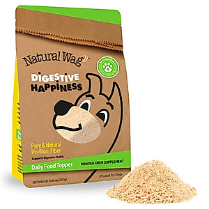 Natural Wag Digestive Happiness for Digestion & General Health Supplement for Dogs - Psyllium Husk Fiber - Relieve Digestive Conditions, Optimize Stool, and Improve Health