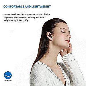 GEG Bluetooth Neckband Earphone Apt-X Sport Wireless Earbuds Bluetooth Version 4.2 with Hand Free Microphone Earphone Comfortable and Lightweight IPX4 Waterproof Earbuds Black