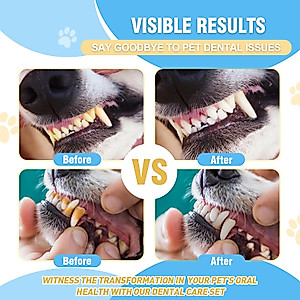 VVHOMIFE Cat Toothbrush Kit, Dog Toothbrush Kit, Suitable for All Cats and Dogs Dental Care. White, Soft Bristles, Meet All Cleaning Needs, Multi-Functional Dental Cleaning (S-Rounded)