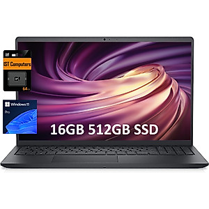 Dell Inspiron 15 15.6" Business Laptop (FHD WVA Anti-Glare, Intel 4-Core i5-1135G7, 16GB RAM, 512GB SSD, Iris Xe Graphics), Numeric Keypad, Webcam, Wi-Fi, 2024 Inspiron 3000 3520, Win 11 Pro, Black