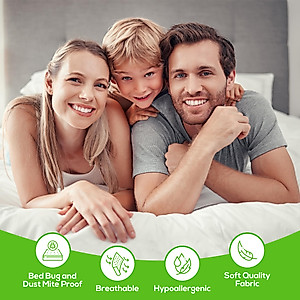 Guardmax Full XL Mattress Cover - 100% Waterproof, Bed Bug Proof, Hypoallergenic, Breathable, White