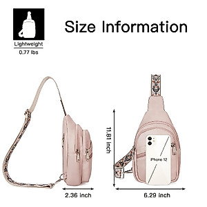 Telena Sling Bag for Women Crossbody Bags Purse for Women Vegan Leather Fanny Pack with Adjustable Strap Pink