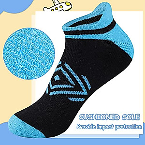 Comfoex Girls Socks For Kids 8-10 4-6 6-8 Years Old Ankle Athletic Socks Cotton Socks With Cushioned Sole 6 Pairs